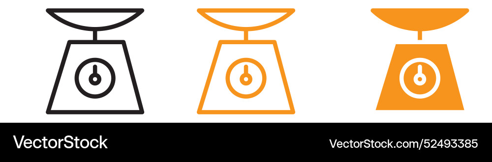 Balanced scales icon for justice and measurement Vector Image