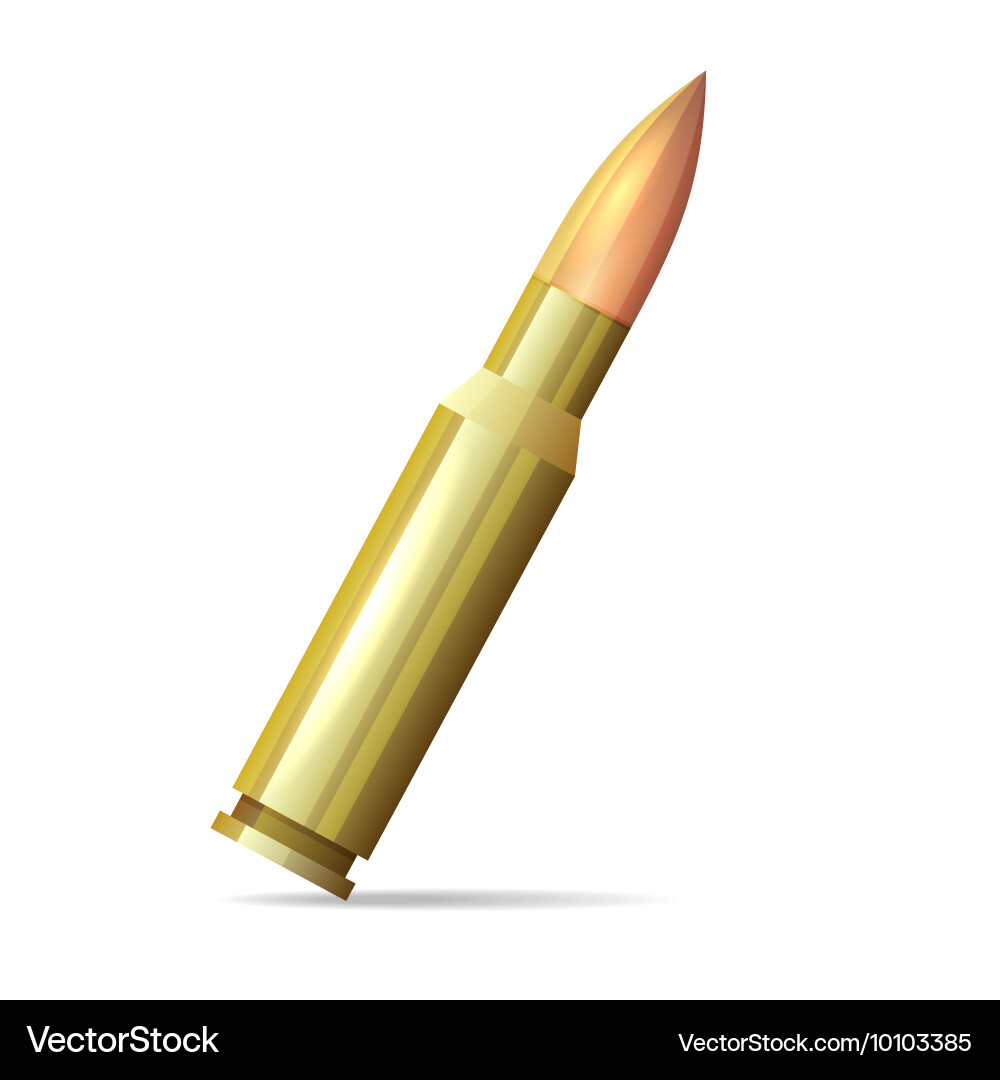 Bullet realistic style on white background Vector Image