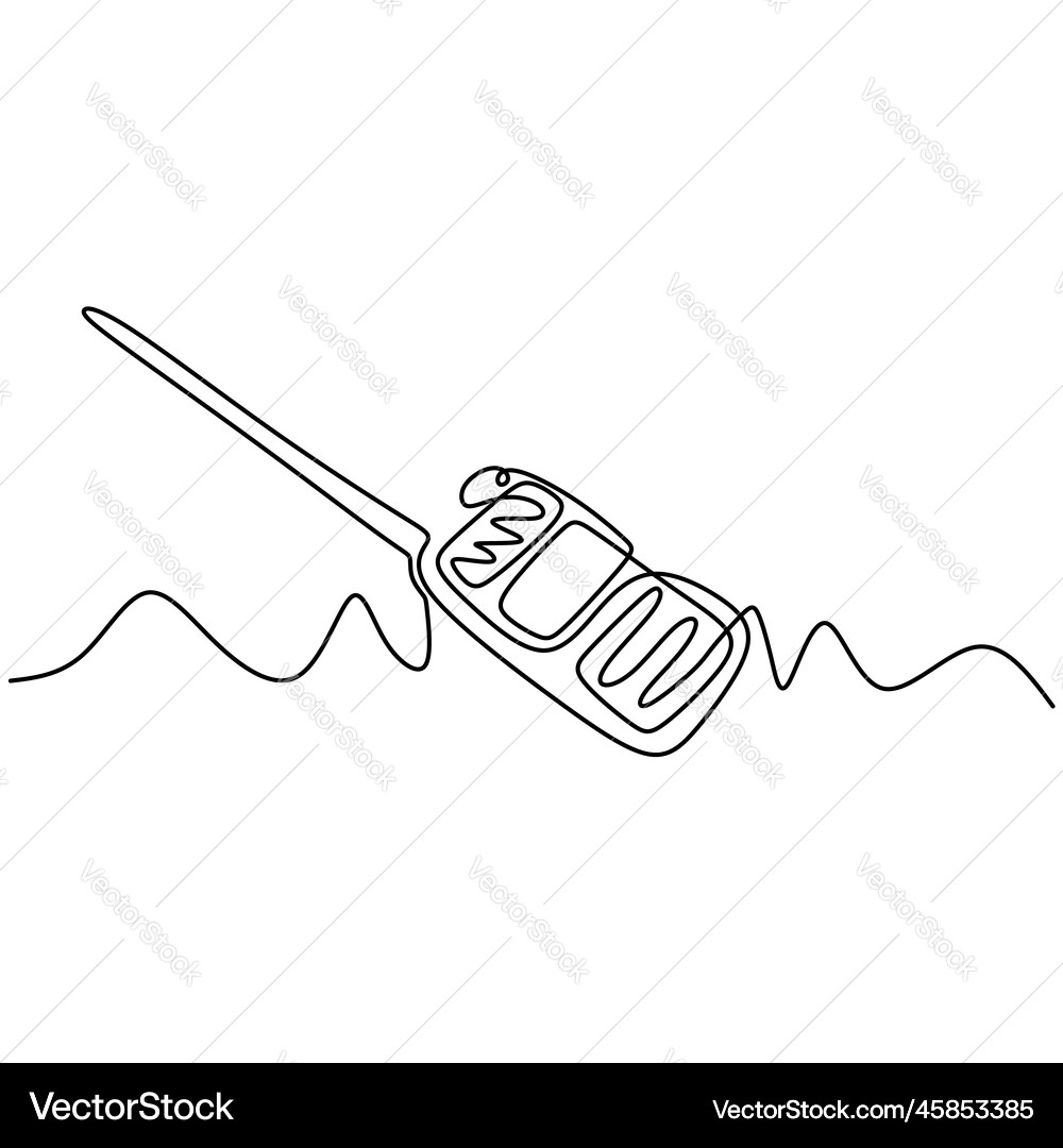 Continuous one line drawing of walkie talkie Vector Image