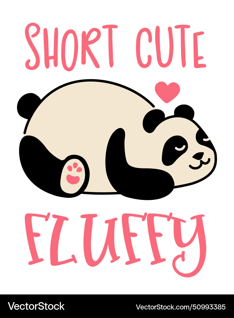 Cute panda simple flat icon with funny Royalty Free Vector
