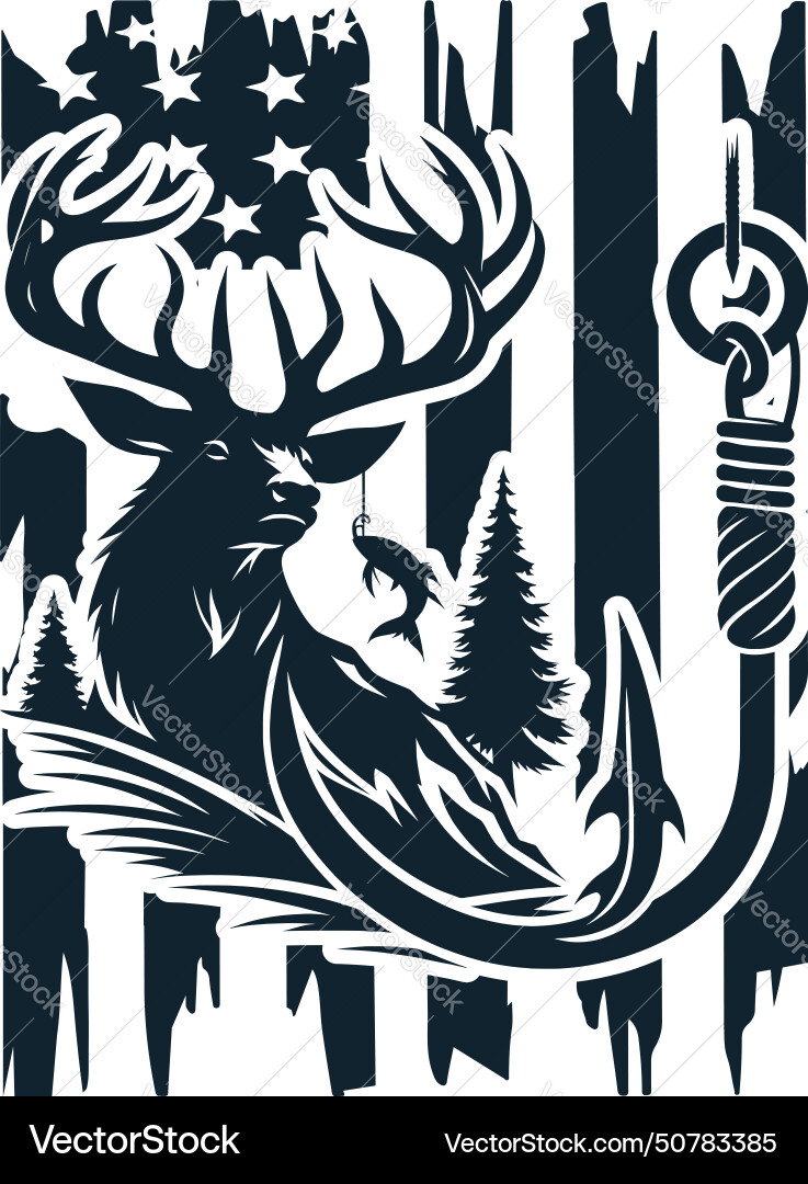 Deer flag svg hunt hunting sv Royalty Free Vector Image