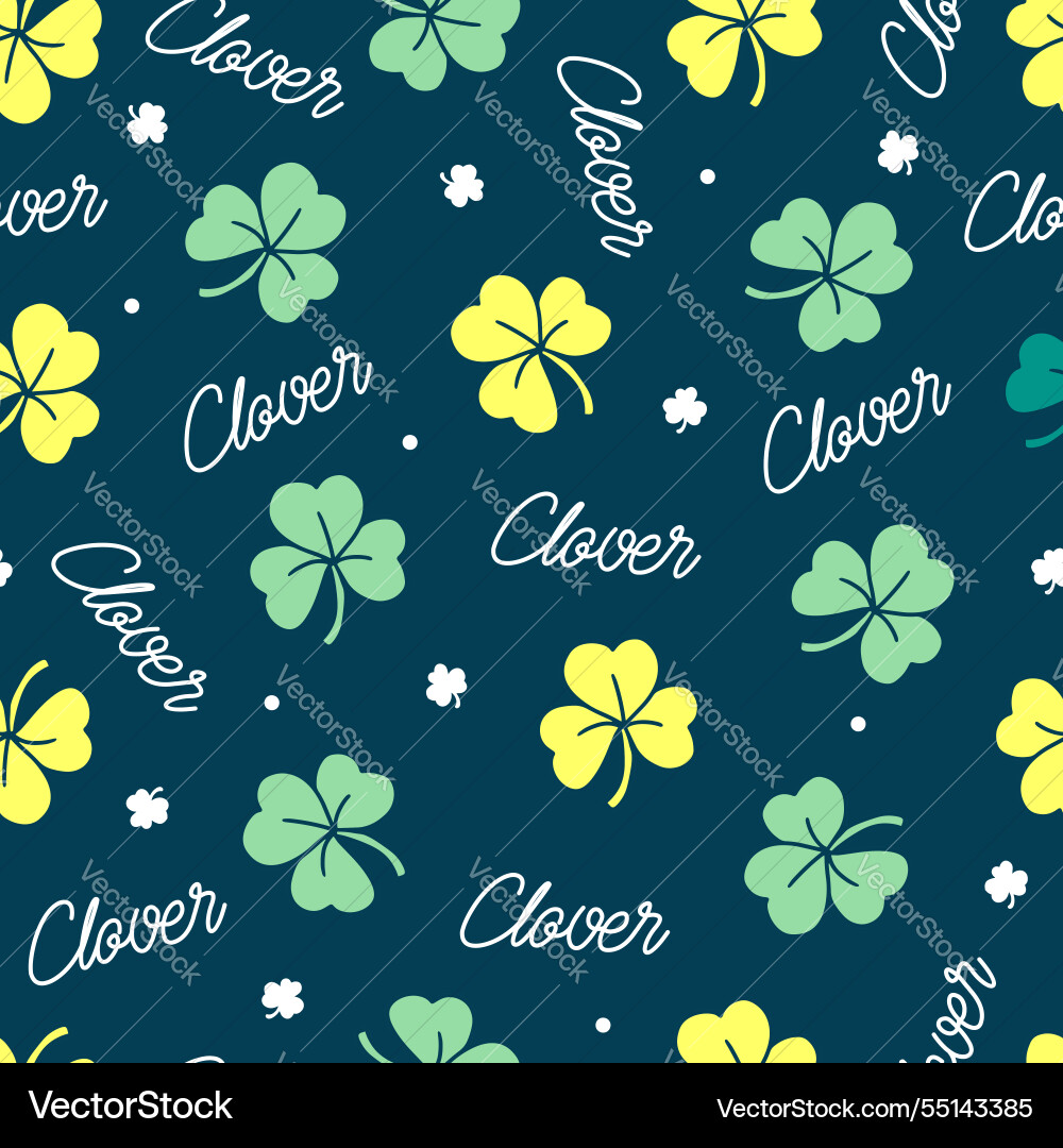 Festive abstract shamrock leaves clover pattern Vector Image
