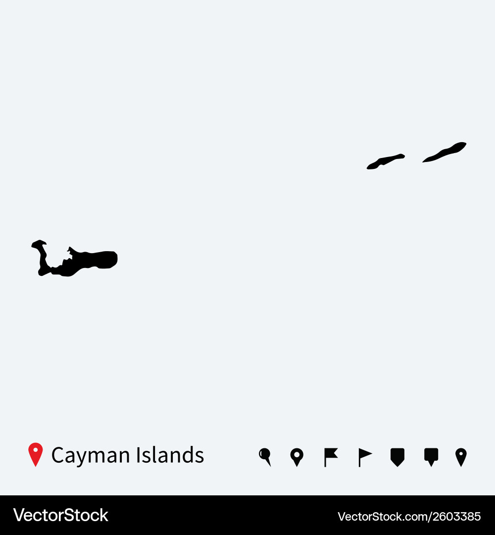 High detailed map cayman islands Royalty Free Vector Image