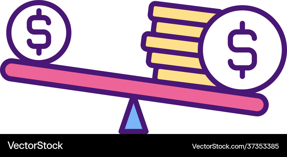 Income Inequality Icon Royalty Free Vector Image