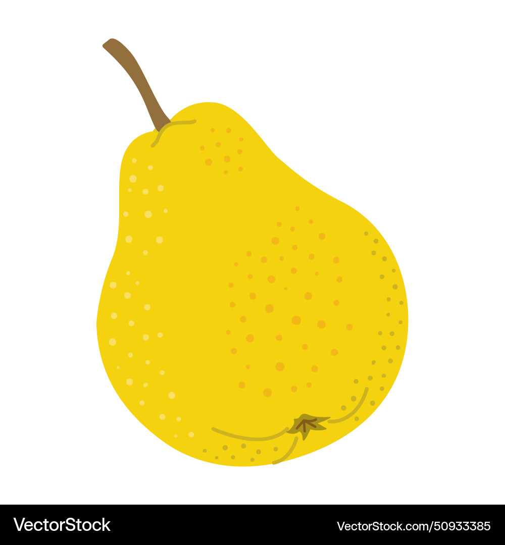 Ripe juicy pear cartoon style modern flat Vector Image
