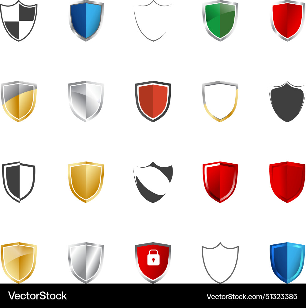Shield icon logo security company symbol Vector Image