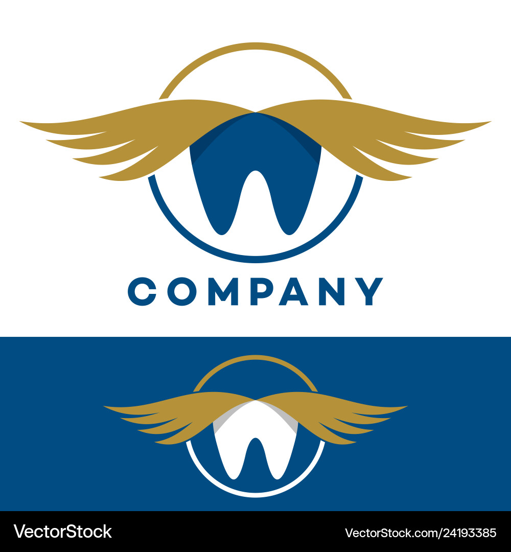 Tooth wings logo Royalty Free Vector Image - VectorStock