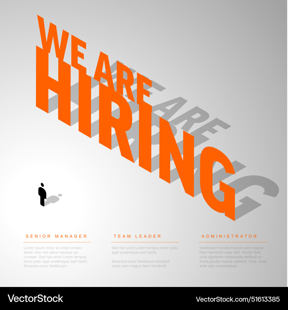 We are hiring minimalistic light flyer template Vector Image