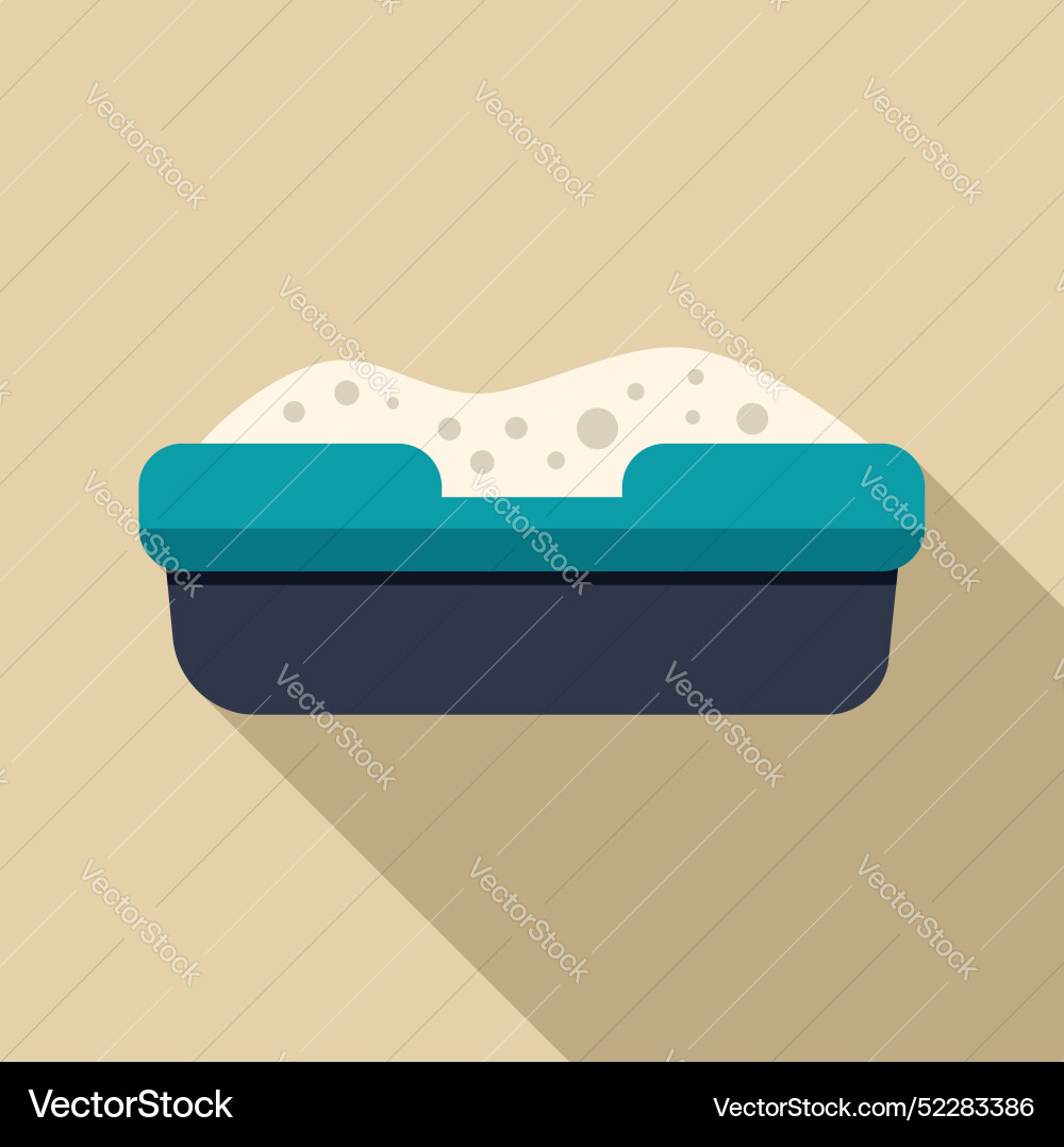 Cat litter box filled with clumping clay Vector Image