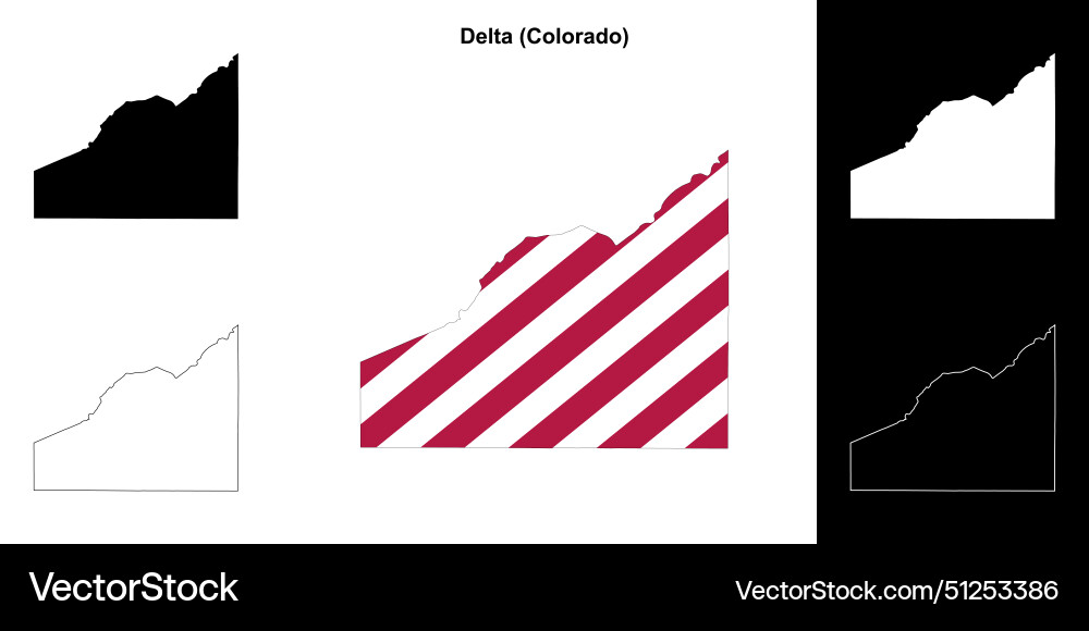 Delta outline map Royalty Free Vector Image - VectorStock