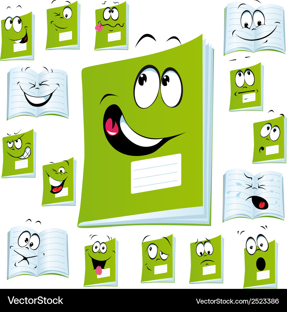 Exercise book cartoon Royalty Free Vector Image