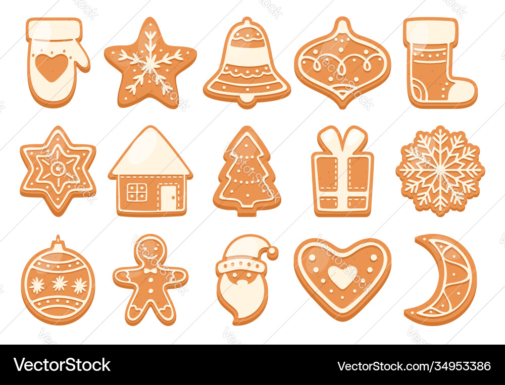 Gingerbread cookies Royalty Free Vector Image - VectorStock
