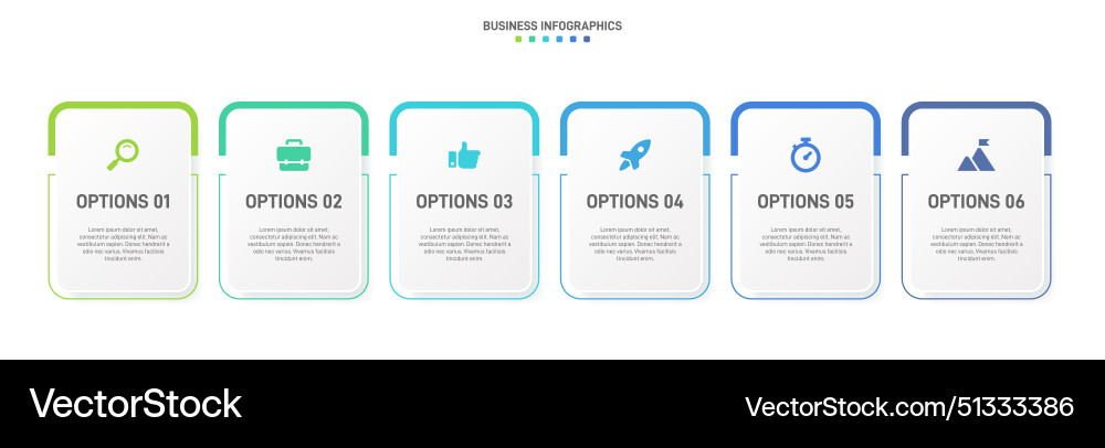 Horizontal progress bar featuring 6 arrow-shaped Vector Image