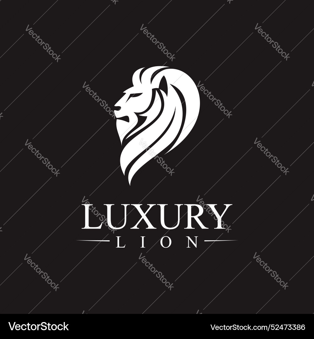 Luxury lion head logo design concept Royalty Free Vector