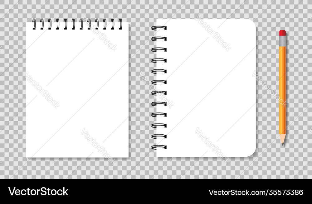 Notebook with spiral blank notepad metallic Vector Image