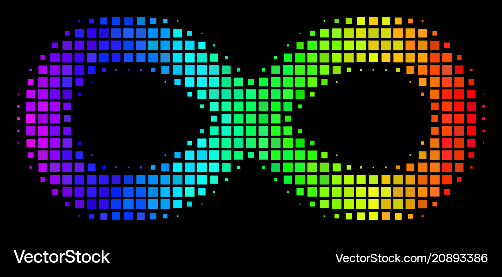 Pixelated Infinity Dot Icon Royalty Free Vector Image