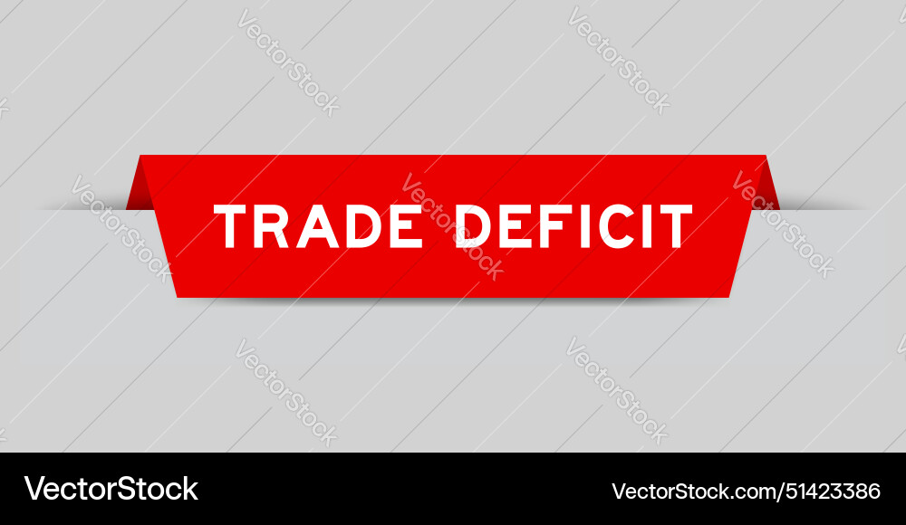 Red color inserted label with word trade deficit Vector Image