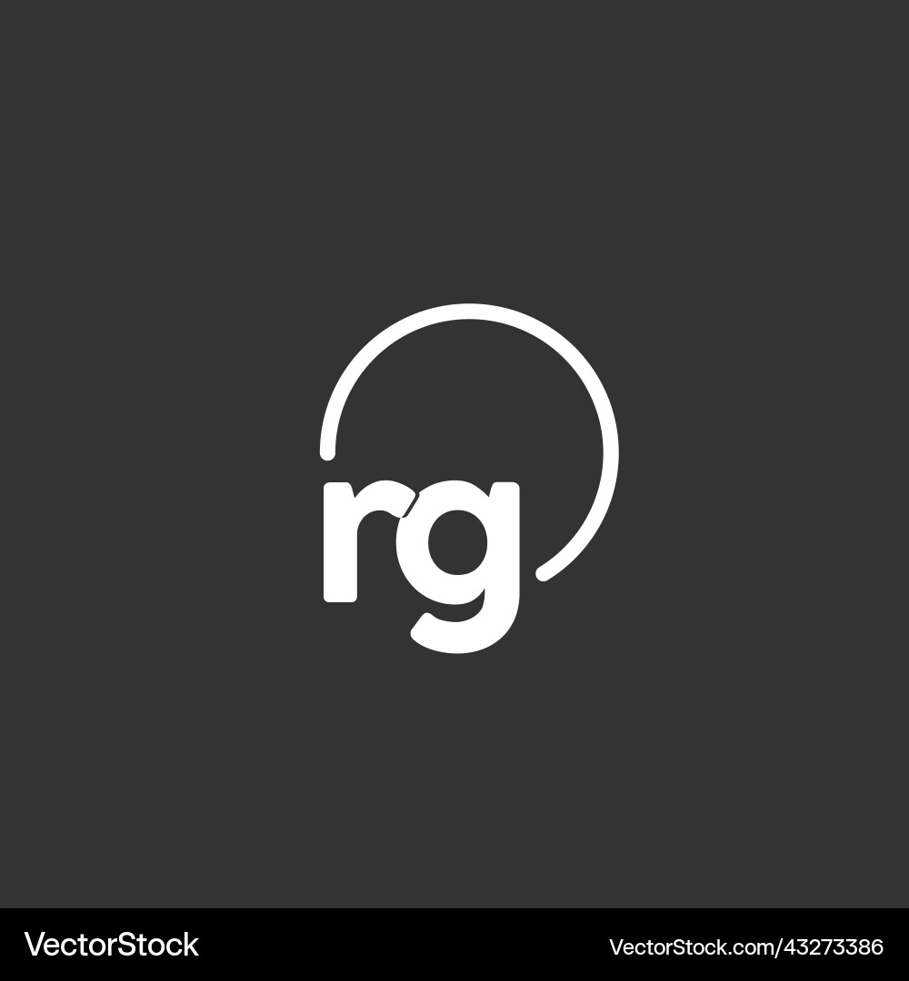 Rg initial logo with rounded circle Royalty Free Vector