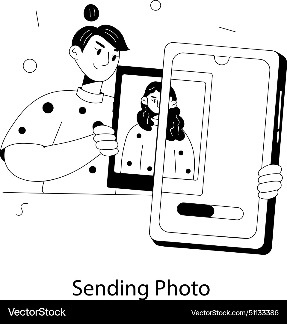 Sending photo Royalty Free Vector Image - VectorStock