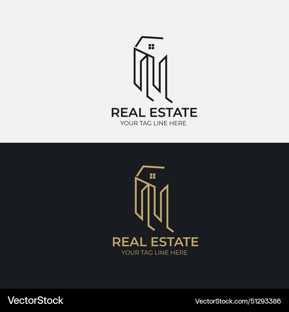 Simple minimalistic real estate logo design Vector Image