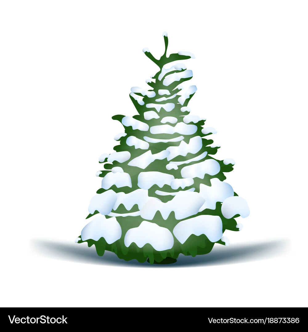 Snowy Christmas Tree Royalty Free Vector Image