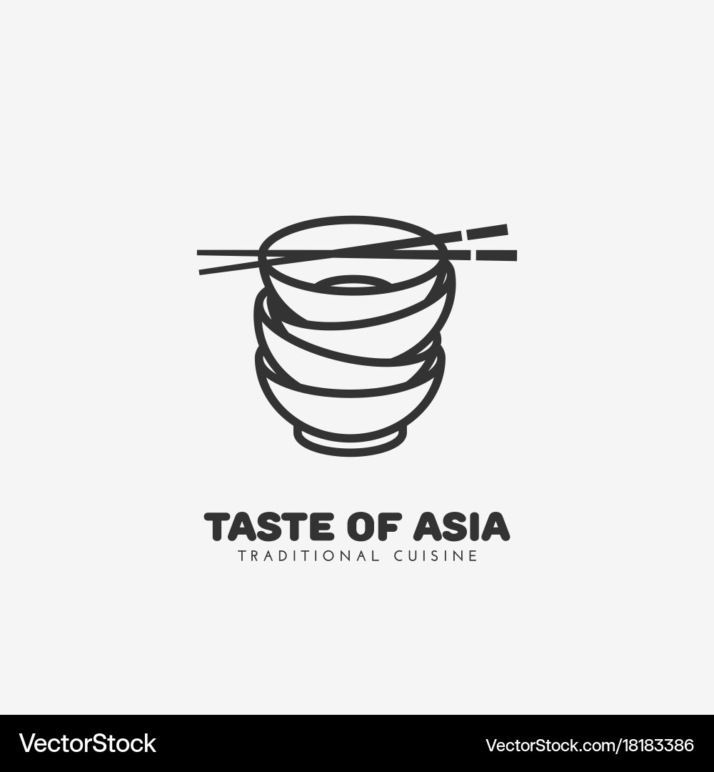 Taste of asia logo Royalty Free Vector Image - VectorStock