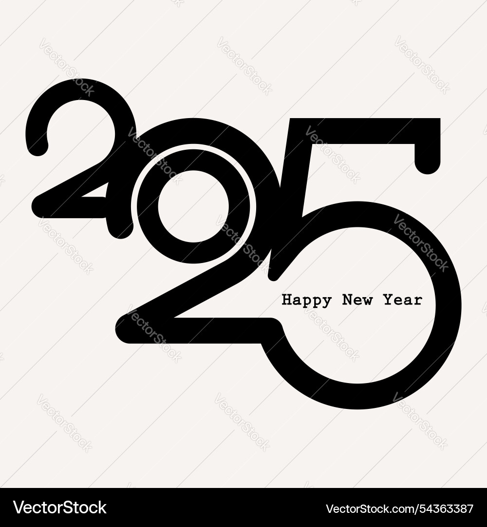 2025 new year logo design holiday Royalty Free Vector Image