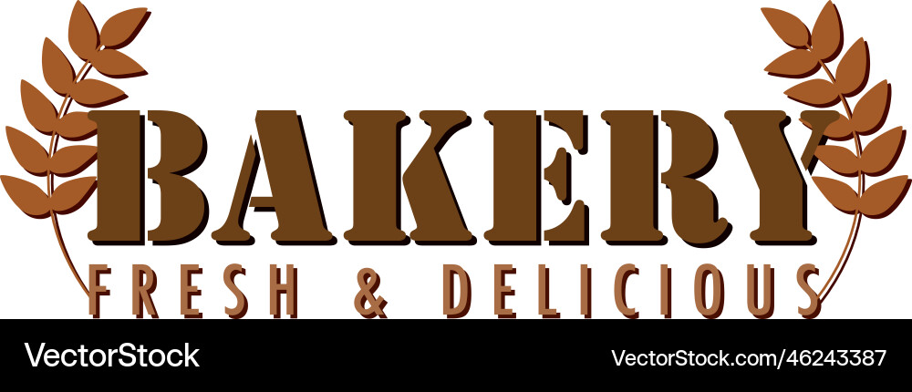 Bakery text for banner or poster design Royalty Free Vector