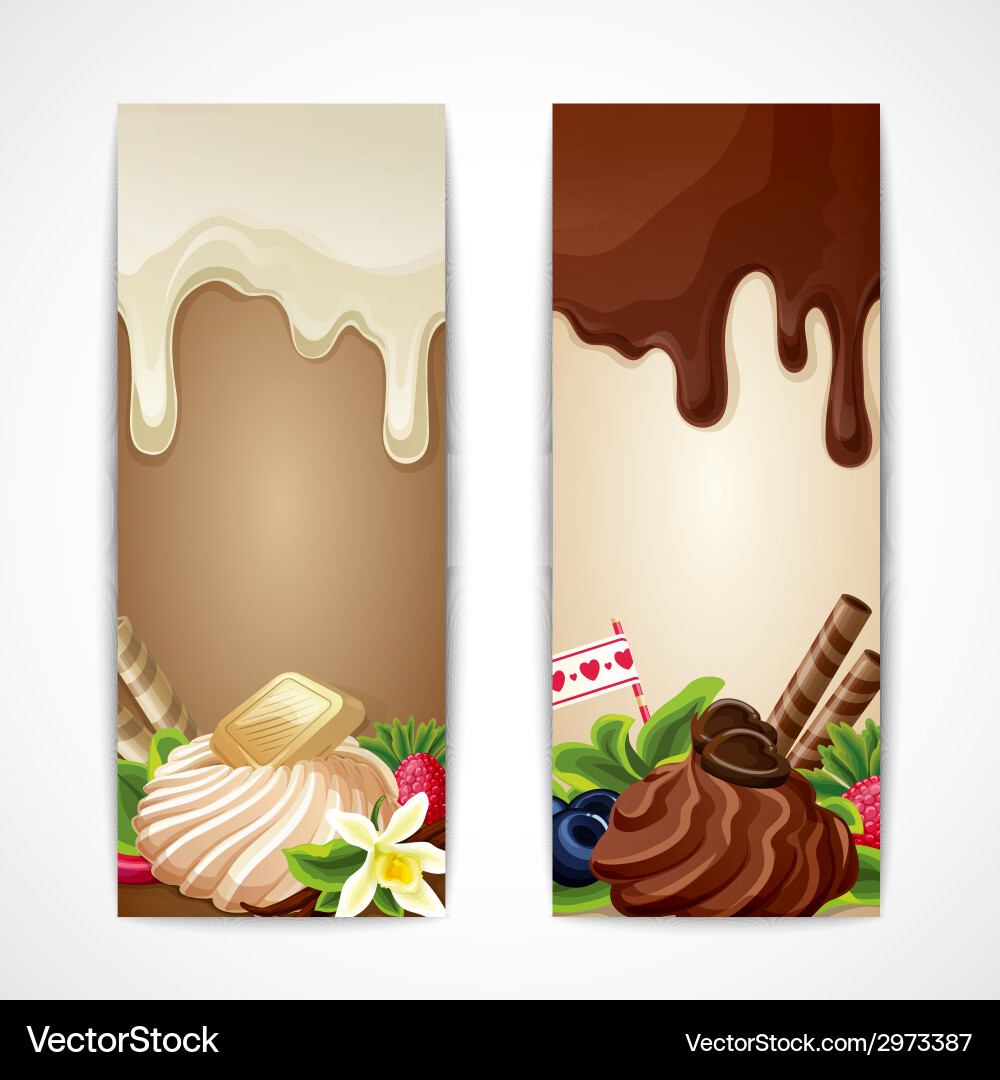 Chocolate banners vertical Royalty Free Vector Image