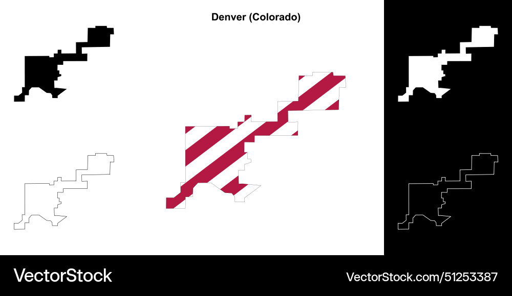 Denver outline map Royalty Free Vector Image - VectorStock
