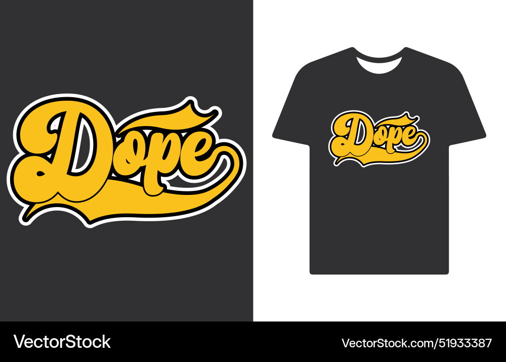 Dope text lettering graffiti typography art Vector Image