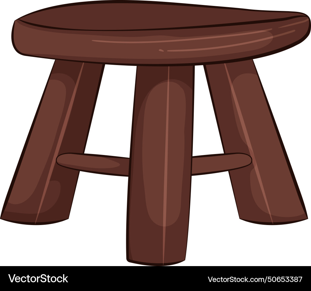Graphic of a three-legged wooden stool Royalty Free Vector
