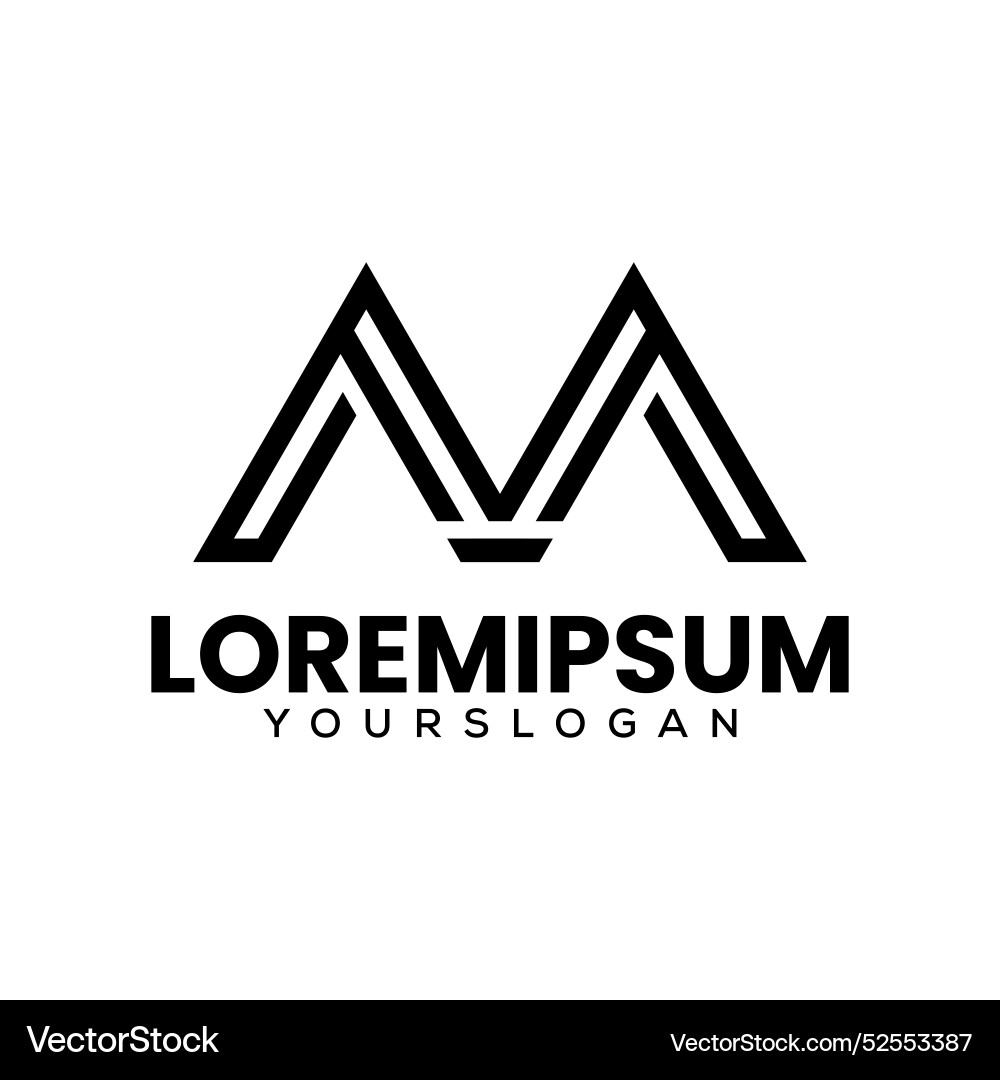 Letter m initials creative logo design Royalty Free Vector