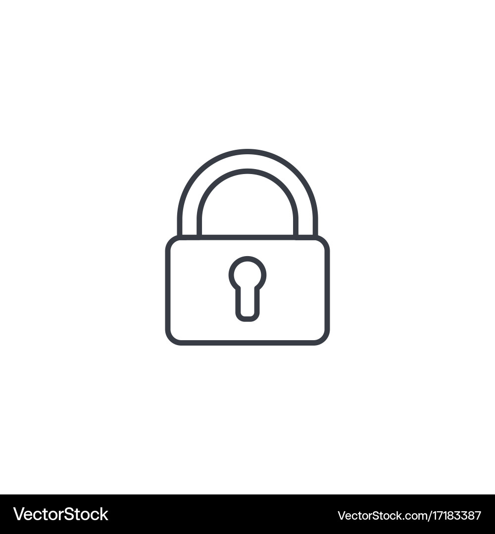 Protection closed lock password access thin Vector Image