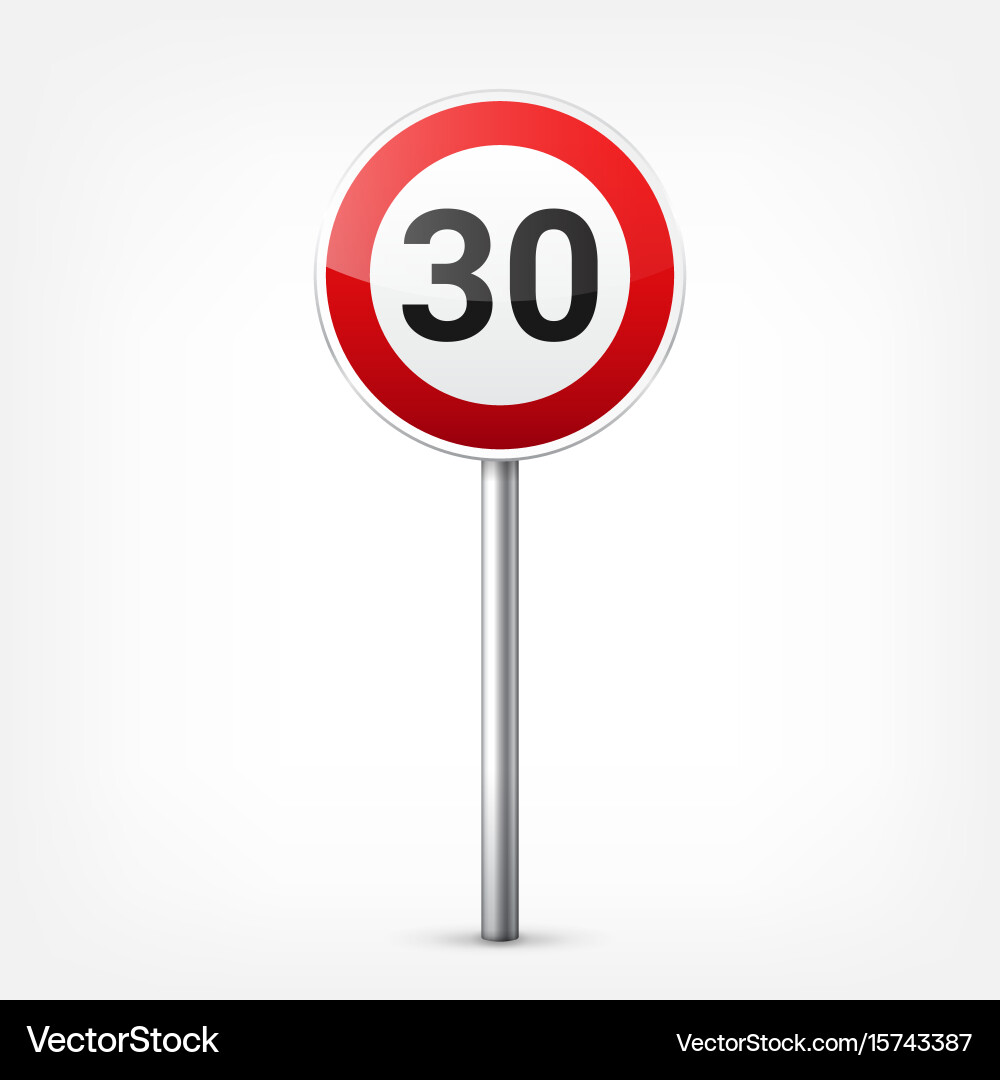 Road red signs collection isolated on white Vector Image