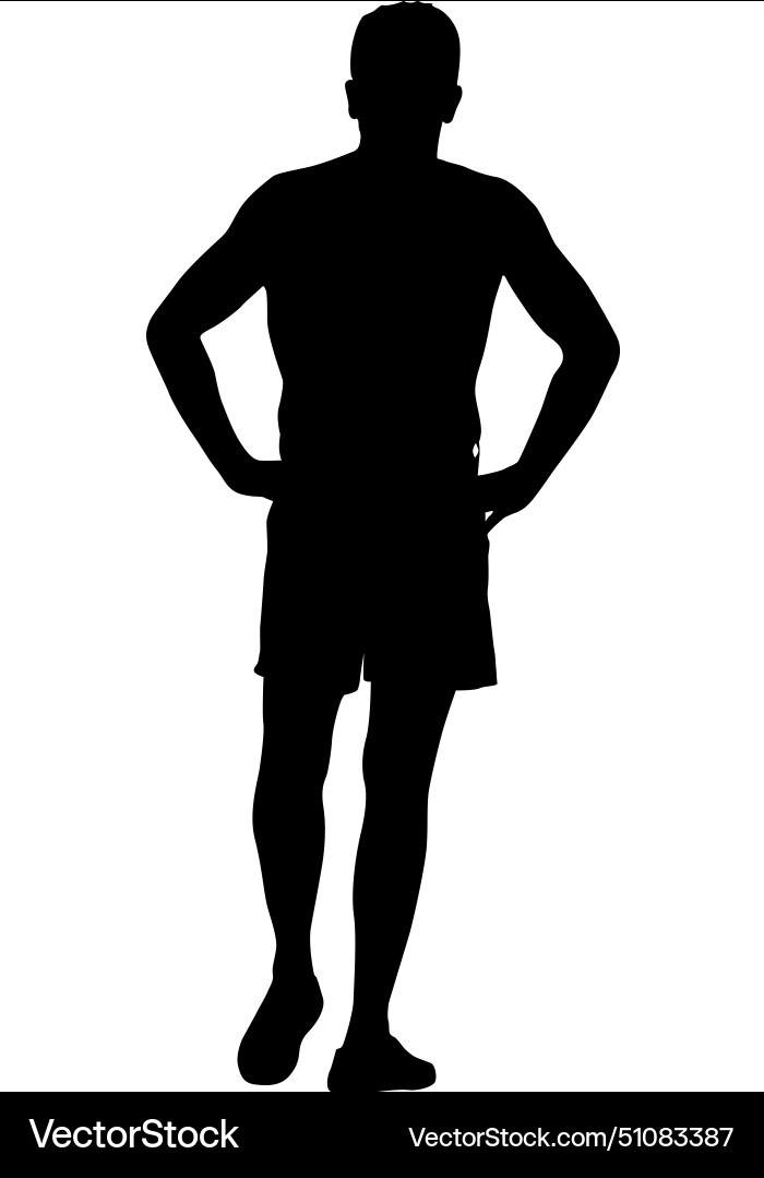 Silhouette of a walking man on white background Vector Image
