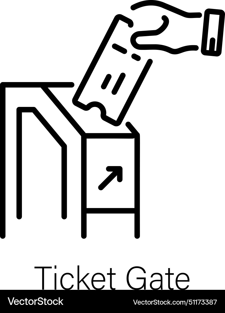 Ticket gate Royalty Free Vector Image - VectorStock