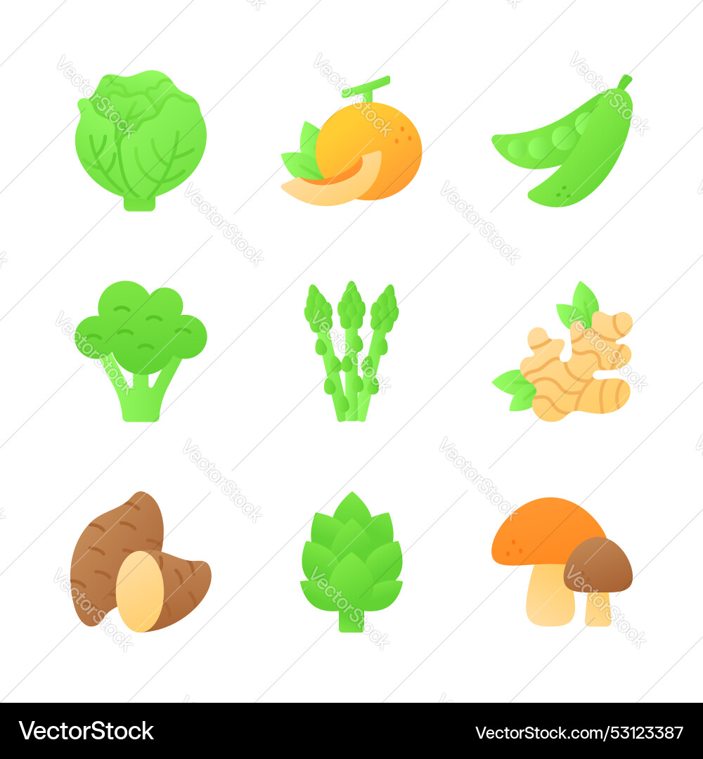 Visually appealing fruit and vegetable set ready Vector Image