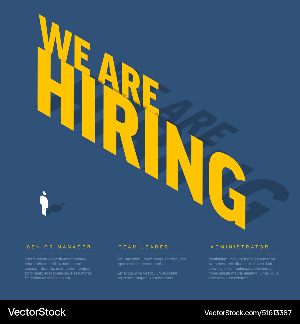 We are hiring minimalistic flyer template Vector Image
