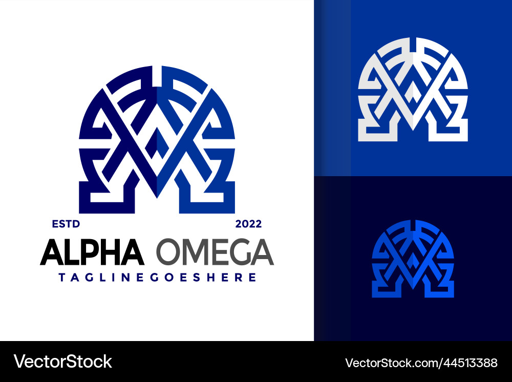 Alpha omega logo design brand identity logos Vector Image
