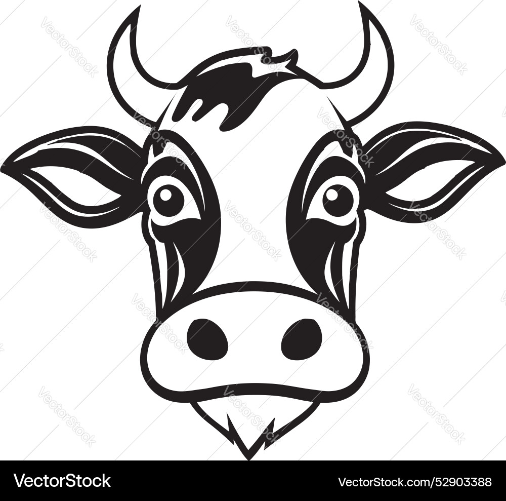 Black dairy cow logo for desktop Royalty Free Vector Image
