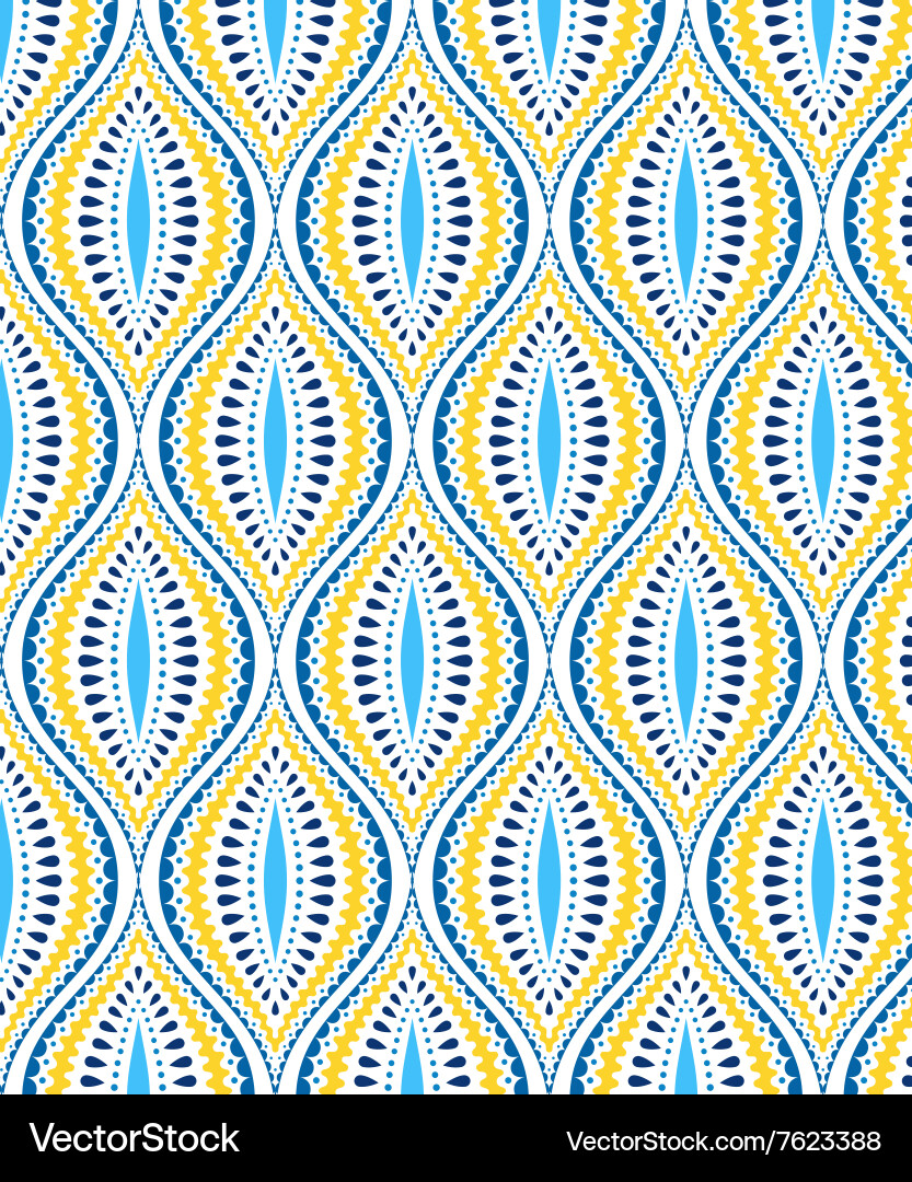Blue and yellow decorative pattern Royalty Free Vector Image