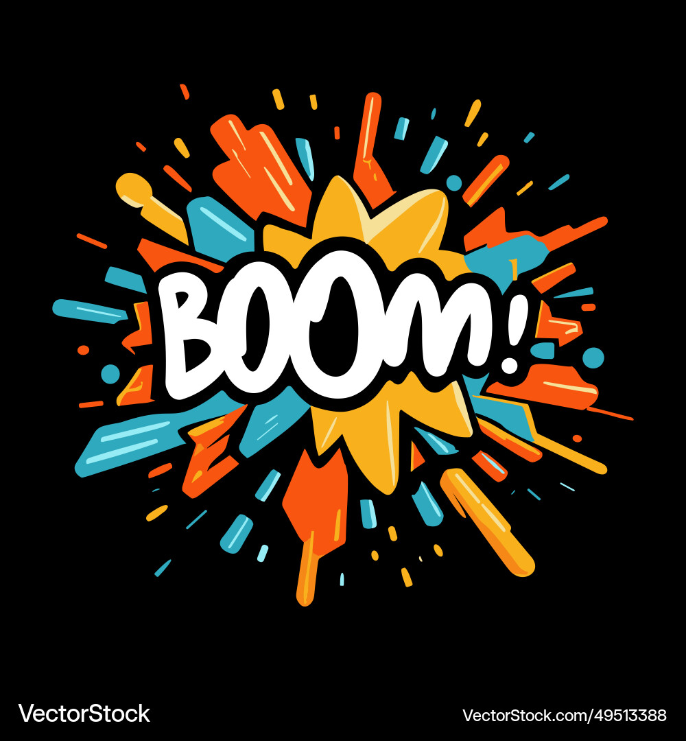 Boom cartoon explosion Royalty Free Vector Image