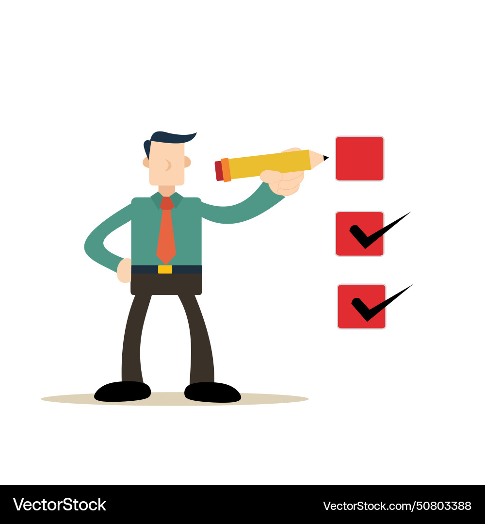 Businessman checklist Royalty Free Vector Image