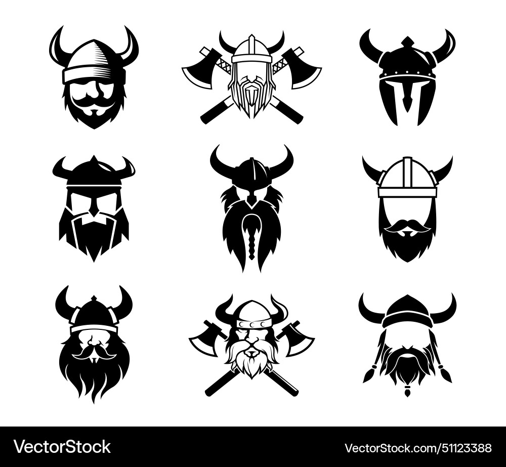Creative warrior viking head helmet collection set