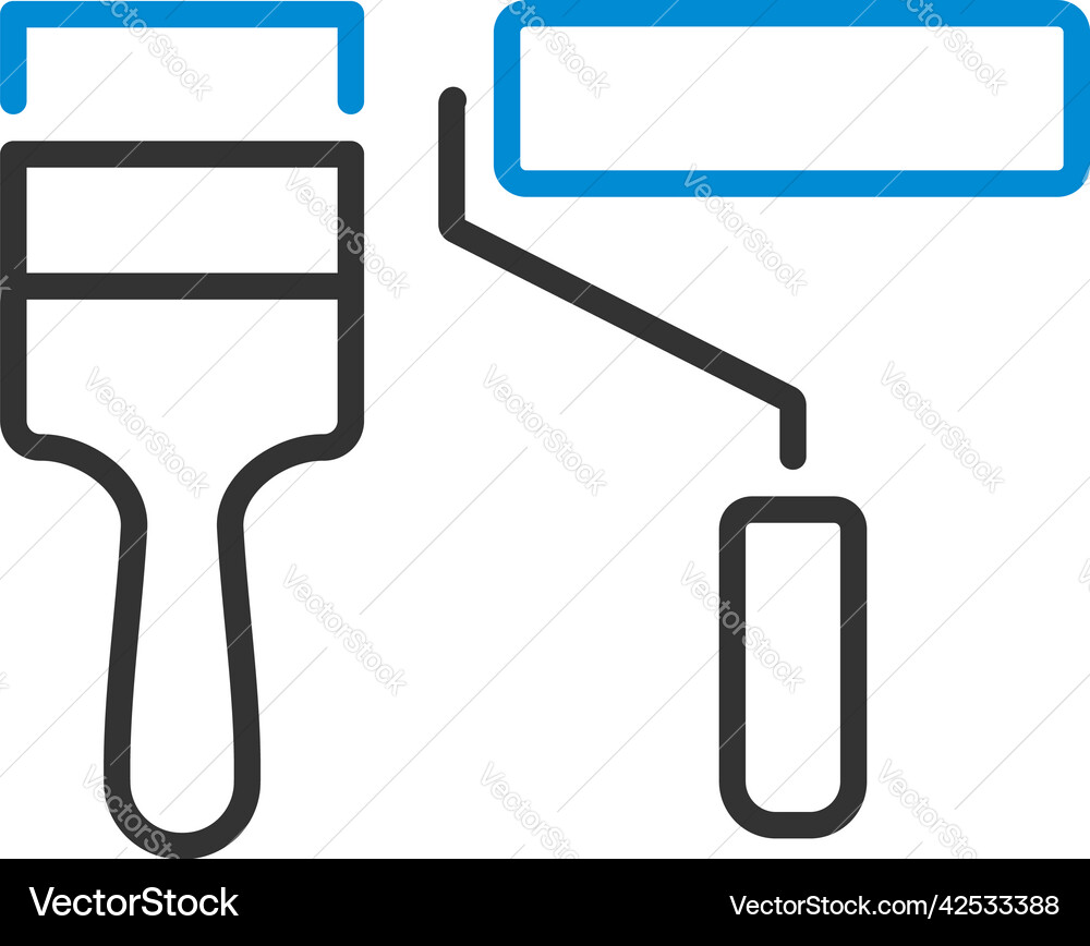 Icon of construction paint brushes Royalty Free Vector Image