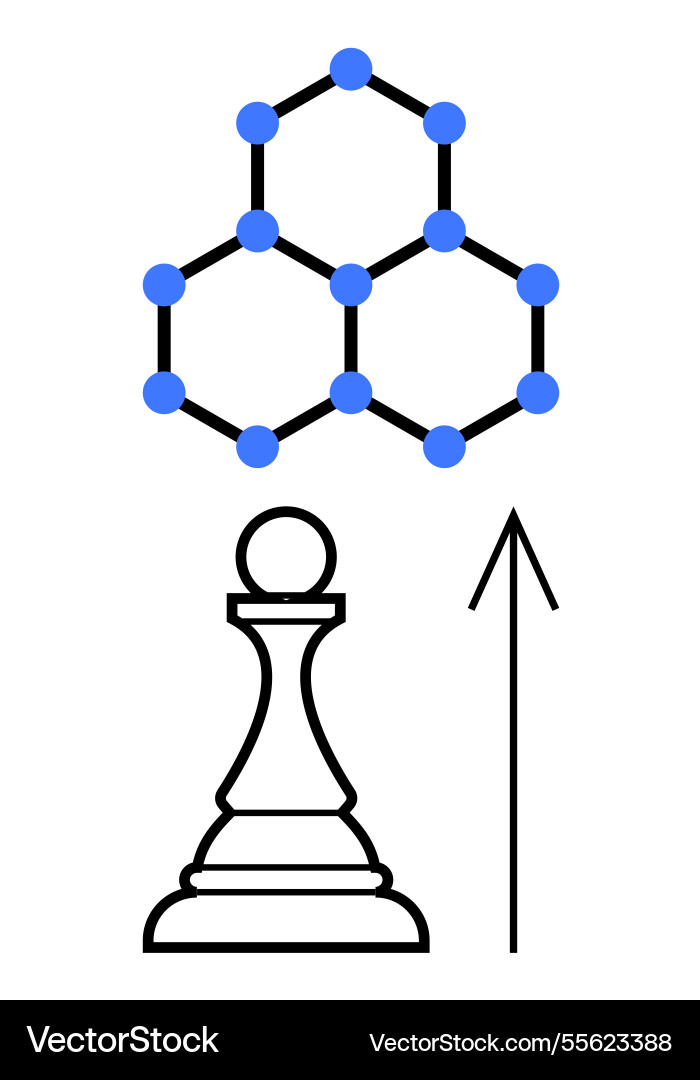 Molecular structure and chess pawn Royalty Free Vector Image