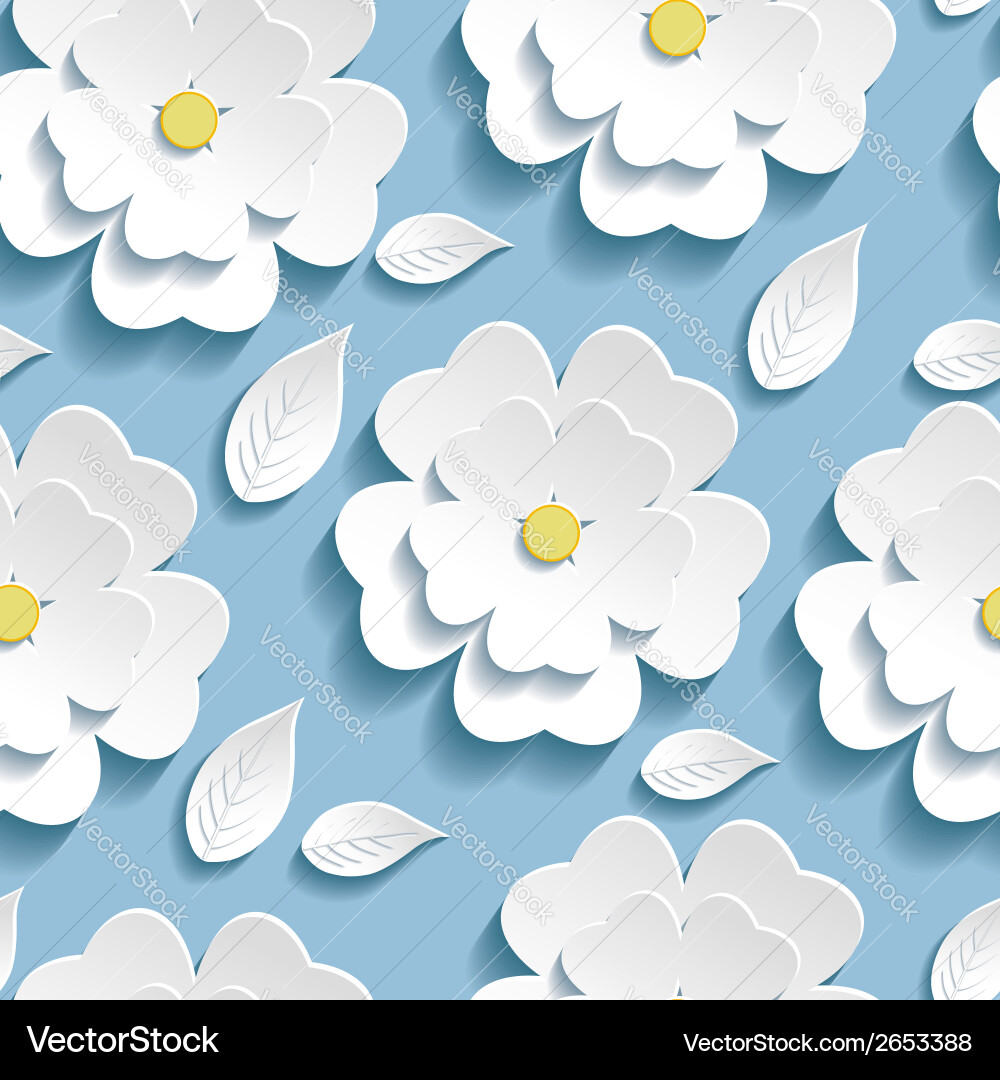 Sakura Blossom Seamless Pattern Royalty Free Vector Image