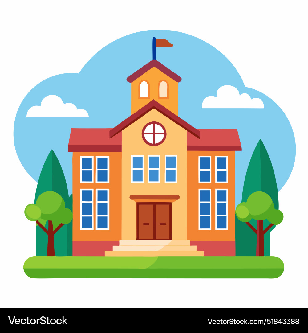 School building Royalty Free Vector Image - VectorStock