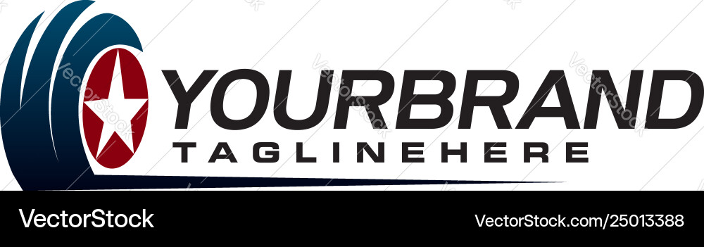 Tire star auto logo design concept template Vector Image